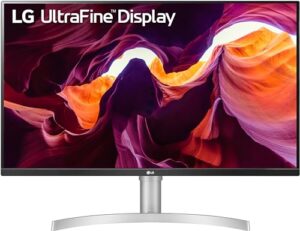 lg 27ul550-w 27-inch 4k uhd (3840 x 2160) ultrafine computer monitor, ips, amd freesync, tilt/height/pivot adjustable stand, hdr10, hdmi, displayport, black stabilizer, white