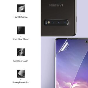 L K [3 Pack] Screen Protector for Samsung Galaxy S10 Plus, [Self Healing] [in-Display Fingerprint] HD Effect Flexible Film