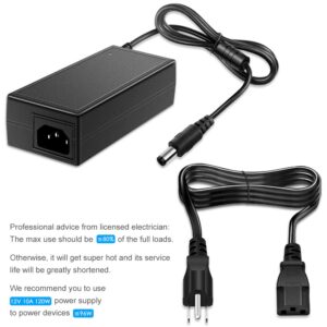 SHNITPWR 12V 10A 120W DC Power Supply Adapter 100V~240V AC to DC Converter 12 Volt 10 Amp Transformer 5.5x2.5mm Tip for 5050 3528 LED Strip Light 3D Printer LED Driver CCTV Security System LCD Monitor