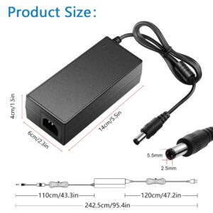 SHNITPWR 12V 10A 120W DC Power Supply Adapter 100V~240V AC to DC Converter 12 Volt 10 Amp Transformer 5.5x2.5mm Tip for 5050 3528 LED Strip Light 3D Printer LED Driver CCTV Security System LCD Monitor