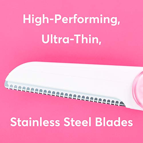 About Face Fuzz-Free Compact Facial Razors for Shaving & Exfoliating - Includes 3 Beauty Groomers - For Face, Lips & Eyebrows