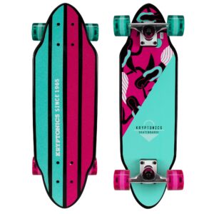 kryptonics mini cutaway cruiser 26" complete skateboard, mermaids