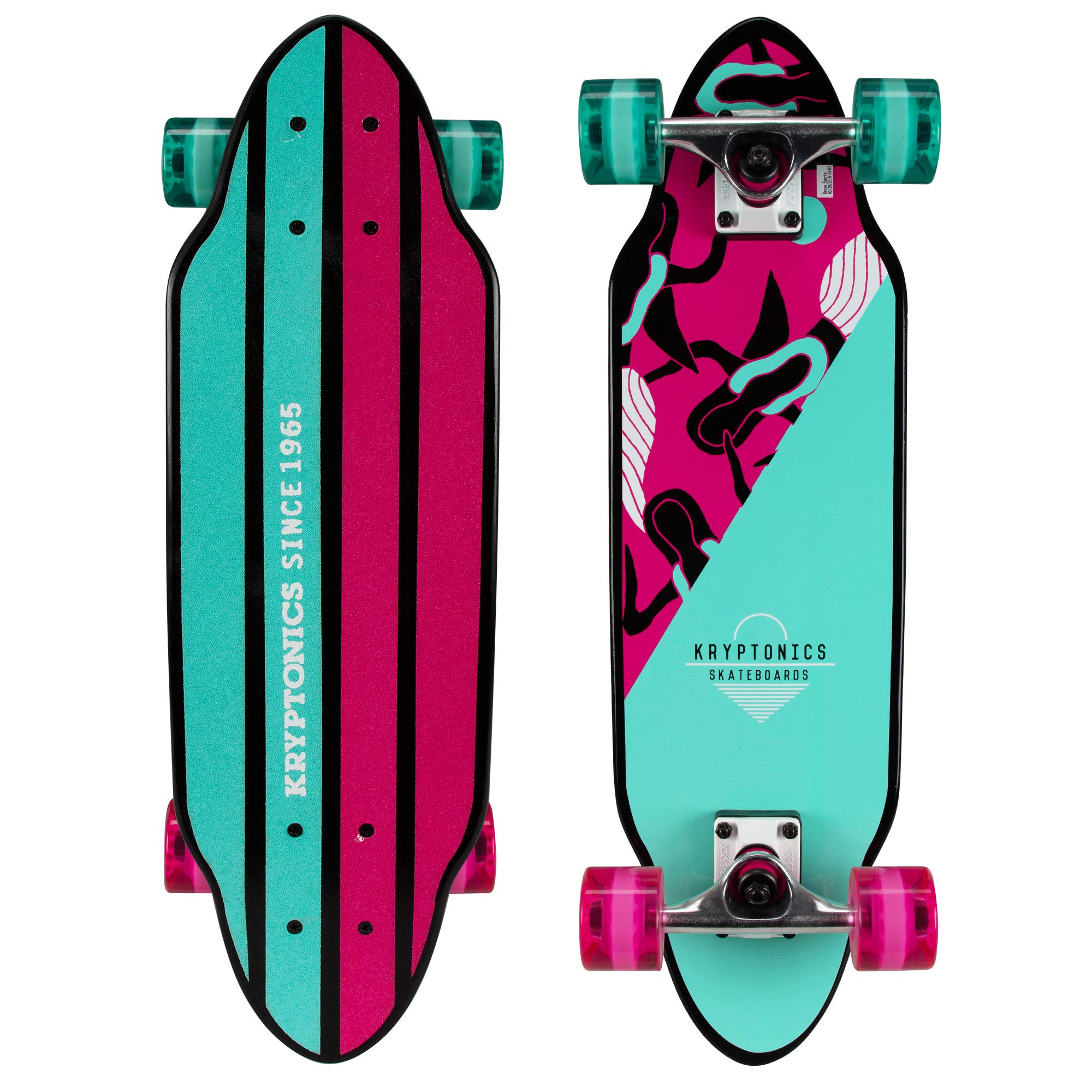 Kryptonics Mini Cutaway Cruiser 26" Complete Skateboard, Mermaids