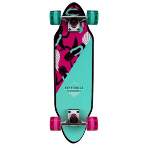 Kryptonics Mini Cutaway Cruiser 26" Complete Skateboard, Mermaids