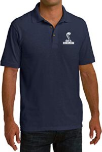 ford shelby cobra pocket print pique polo, navy 3xl