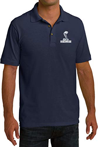 Ford Shelby Cobra Pocket Print Pique Polo, Navy 3XL