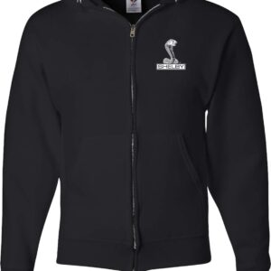 Ford Shelby Cobra Pocket Print Full Zip Hoodie, Black XL