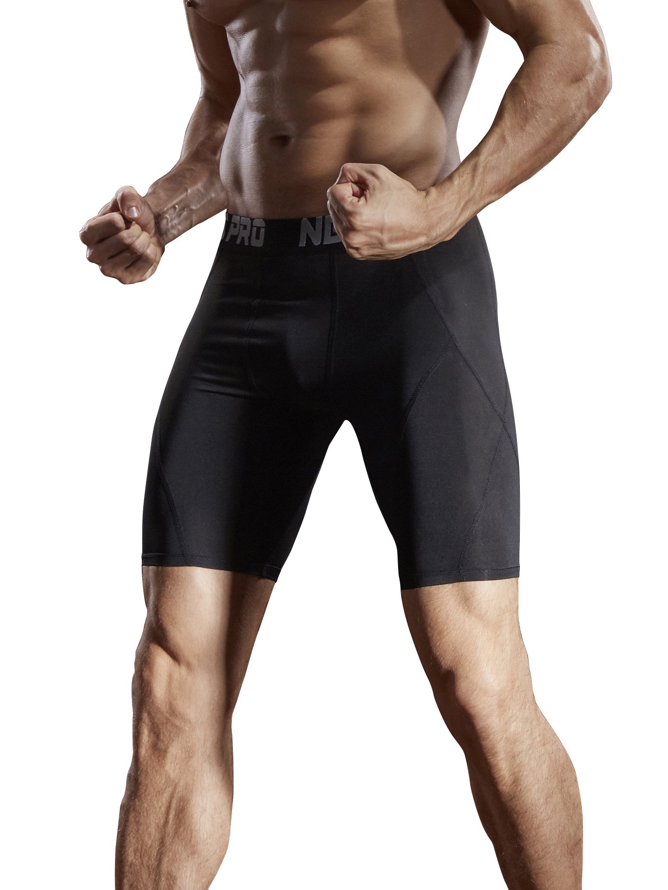 NELEUS Men's 3 Pack Sport Running Compression Shorts,6012,Black,L,EU XL