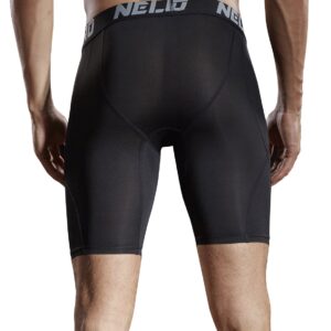 NELEUS Men's 3 Pack Sport Running Compression Shorts,6012,Black,L,EU XL