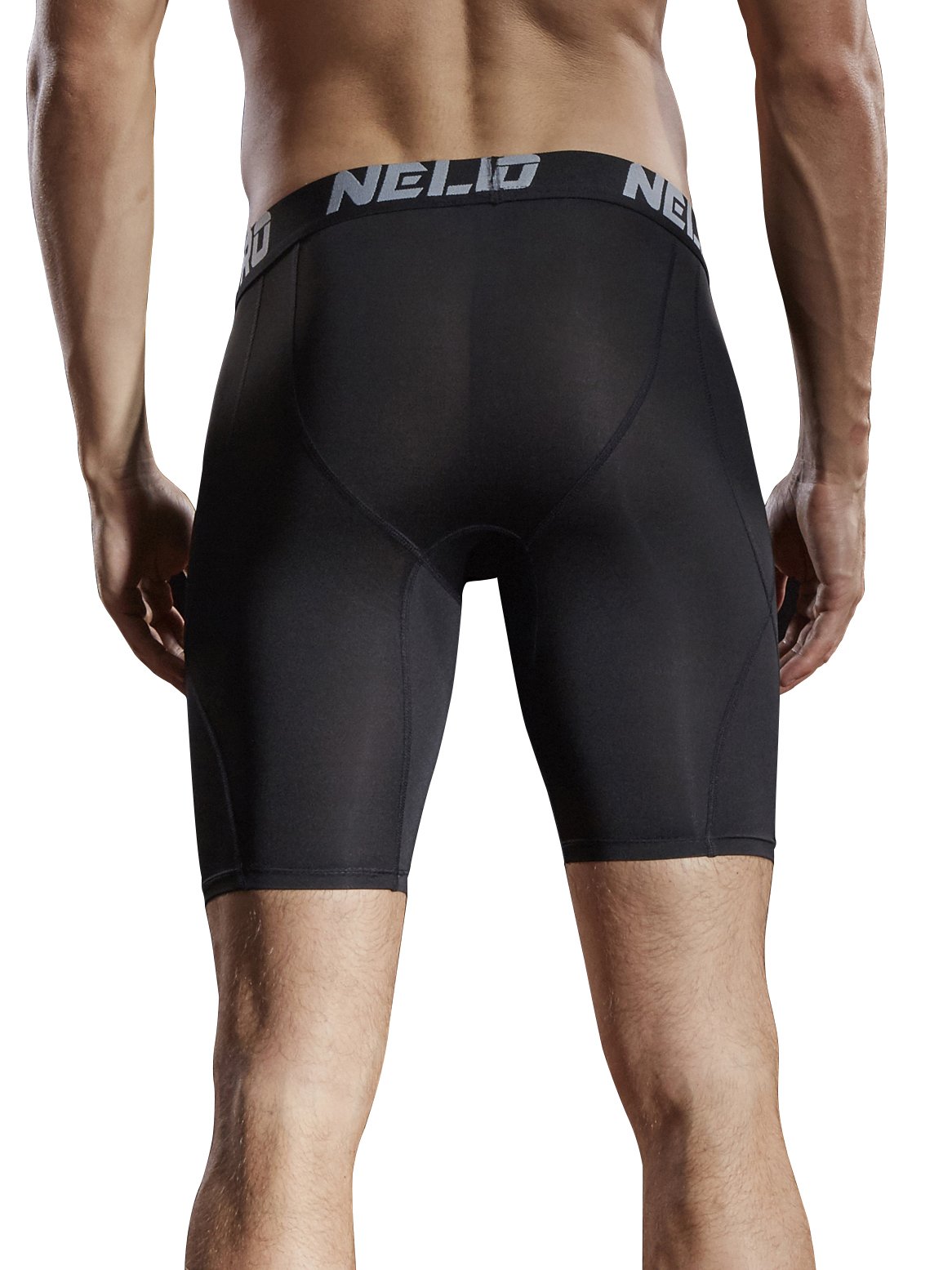 NELEUS Men's 3 Pack Sport Running Compression Shorts,6012,Black,L,EU XL