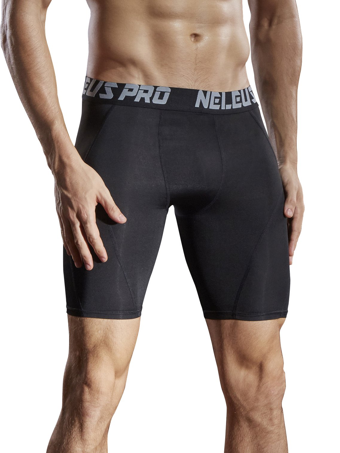 NELEUS Men's 3 Pack Sport Running Compression Shorts,6012,Black,L,EU XL