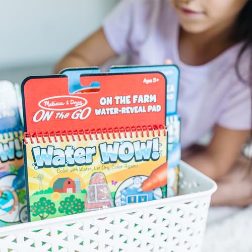 Melissa & Doug On the Go Water Wow! Reusable Color with Water Activity Pad 3-Pack, Jungle, Safari, Farm - FSC Certified