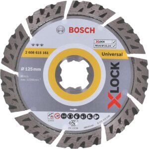 bosch professional 2608615161 diamond cutting disc best (universal, x-lock, diameter 125 mm, bore diameter 22.23 mm, cutting width 2.2 mm)