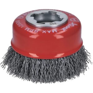 bosch x-lock 2608620725 cup wire brush (cup shape, 3.0 inches (75 mm) diameter, iron 0.01 inch (0.3 mm) straight, 1 piece)