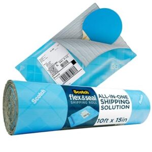 Scotch Flex and Seal Shipping Roll, 10 ft x 15 in, Just Ship It, No Boxes, No Tape, Easy Packaging Alternative to Poly Mailers, Shipping Bags, Bubble Mailers, Padded Envelopes, Boxes (FS-1510)