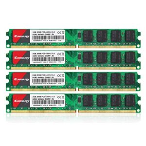 8gb kit (2gbx4) ddr2 800 udimm ram, kuesuny pc2-6400/pc2-6400u 1.8v cl6 240 pin non-ecc unbuffered desktop memory modules