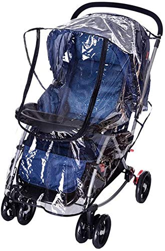 Universal Stroller Rain Cover for Pushchair Pram Rainproof Dustproof Windproof Rain Cover with Canopy and Zipper Door Easy Baby Lift in and Out