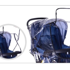 Universal Stroller Rain Cover for Pushchair Pram Rainproof Dustproof Windproof Rain Cover with Canopy and Zipper Door Easy Baby Lift in and Out