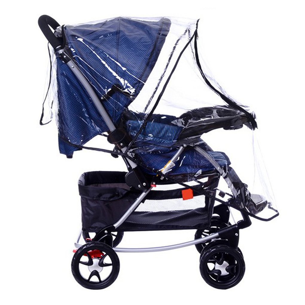 Universal Stroller Rain Cover for Pushchair Pram Rainproof Dustproof Windproof Rain Cover with Canopy and Zipper Door Easy Baby Lift in and Out