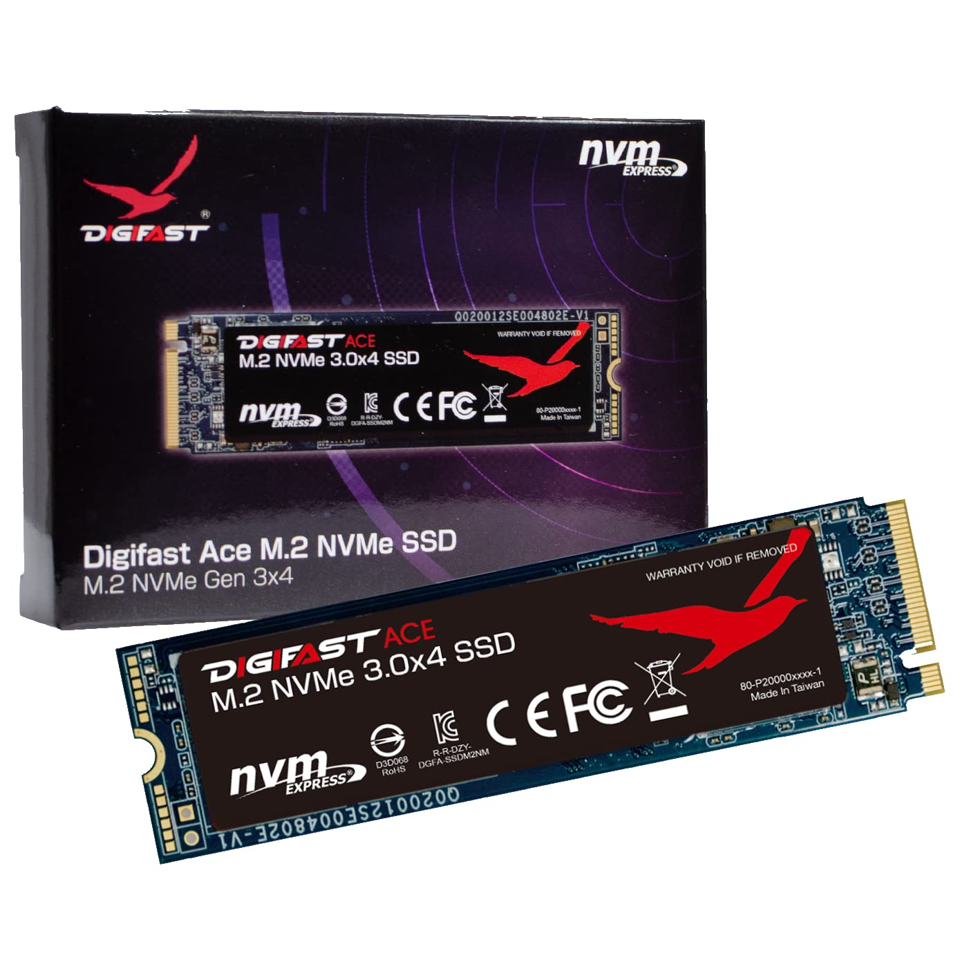 Digifast Ace 1TB M.2 NVMe SSD - Gen3x4 PCIe, M.2 2280, Smart Monitoring