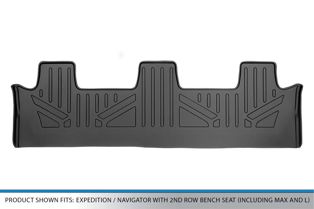 SMARTLINER Floor Mats 3rd Row Liner Black Compatible with 2018-2022 Expedition/Navigator with 2nd Row Bench Seat (Including Max and L)