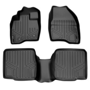 smartliner custom fit floor mats 2 row liner set black for 2015-2016 ford explorer without 2nd row center console