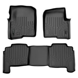 smartliner floor mats 2 row liner set black for 2004-2008 ford f-150 supercrew cab / 2006-2008 lincoln mark lt crew cab