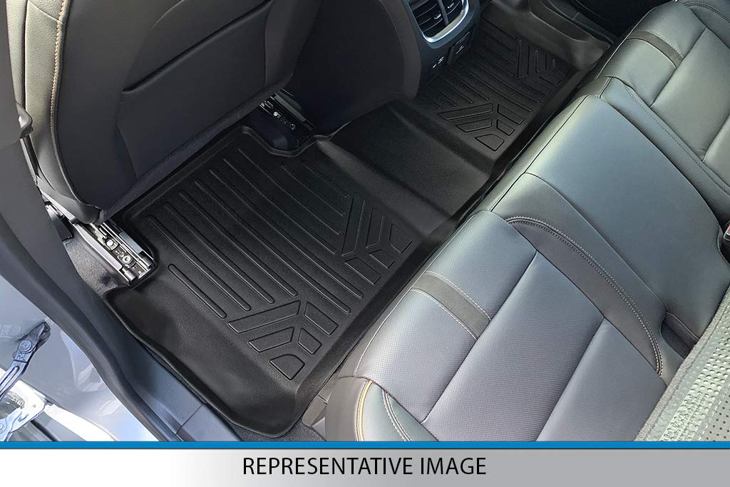 SMARTLINER Floor Mats 2 Row Liner Set Black for 2004-2008 Ford F-150 SuperCrew Cab / 2006-2008 Lincoln Mark LT Crew Cab