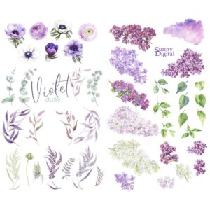 seasonstorm purple flowers kawaii aesthetic happy planner diary journal stationery scrapbooking stickers travel art supplies