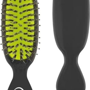 Wet Brush Mini Shine Enhancer Hair Brush, Black - Exclusive Ultra-soft IntelliFlex Bristles - Natural Boar Bristles Leave Hair Shiny And Smooth For All Hair Types - For Women, Men, Wet And Dry Hair