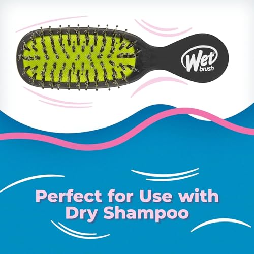 Wet Brush Mini Shine Enhancer Hair Brush, Black - Exclusive Ultra-soft IntelliFlex Bristles - Natural Boar Bristles Leave Hair Shiny And Smooth For All Hair Types - For Women, Men, Wet And Dry Hair