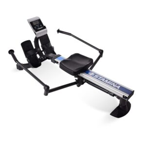 stamina bodytrac glider 1052 hydraulic rowing machine with smart workout app - rower workout machine with cylinder resistance - up to 250 lbs weight capacity