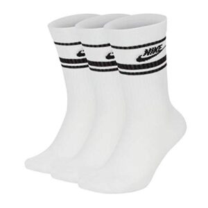 nike men`s everyday essential crew socks 3 pack (white(cq0301-100)/black, x-large)