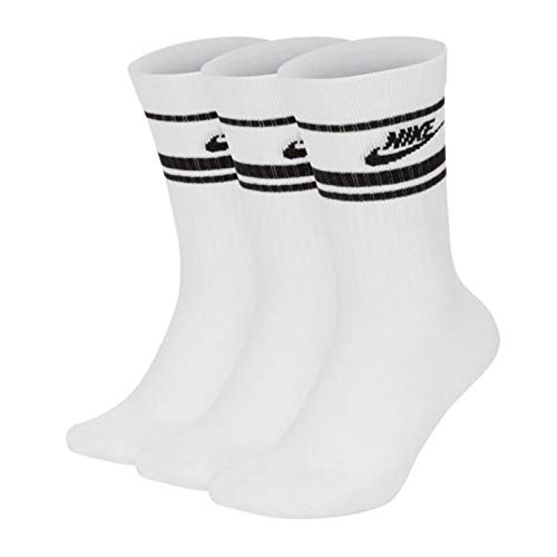 Nike Men`s Everyday Essential Crew Socks 3 Pack (White(CQ0301-100)/Black, X-Large)