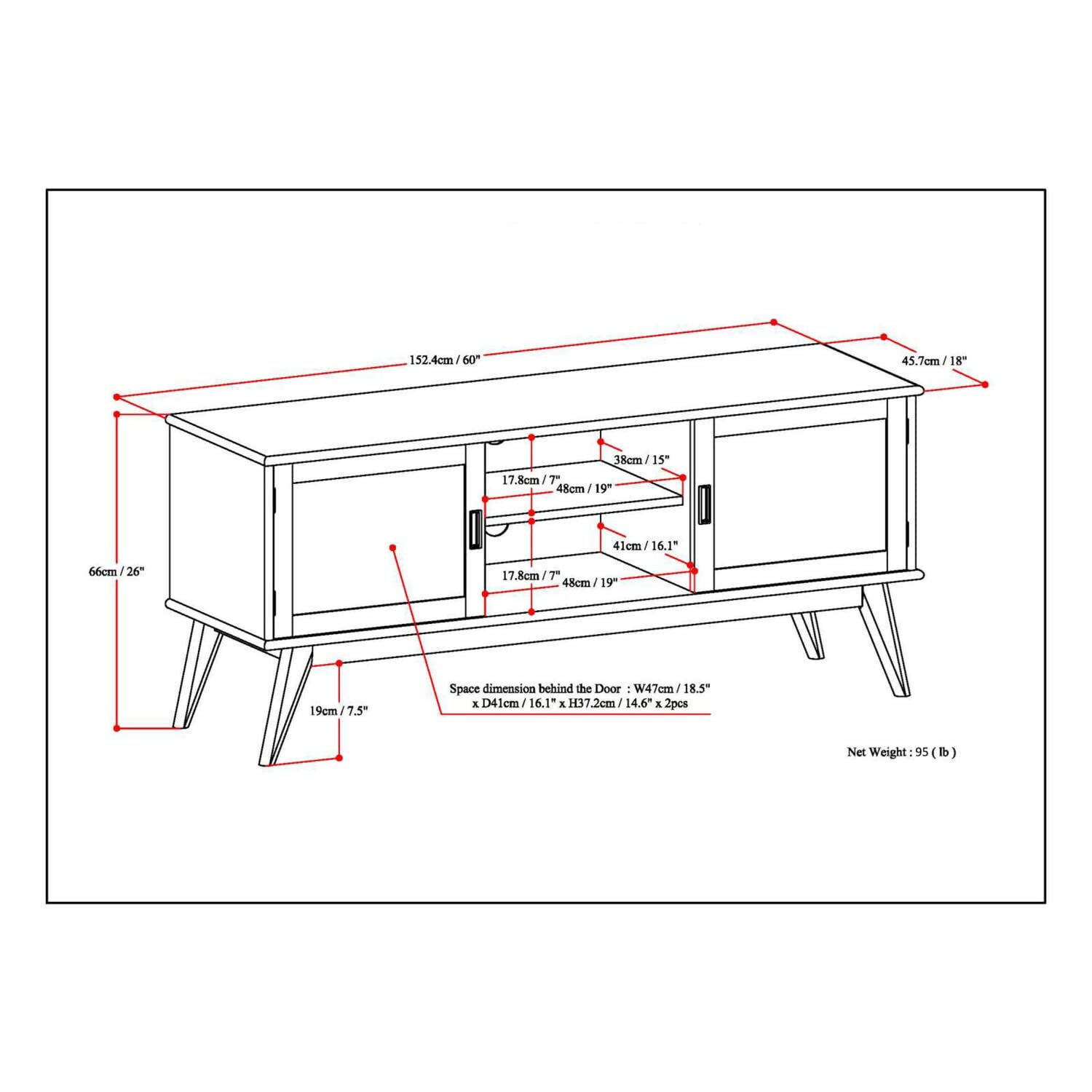 SIMPLIHOME Draper SOLID HARDWOOD 60 Inch Wide Mid Century Modern TV Media Stand in White for TVs up to 65 Inches, For the Living Room and Entertainment Center