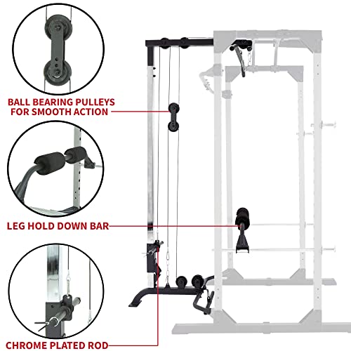 Fitness Reality 810XLT Super Max Power Cage | Optional Lat Pull-down Attachment and Adjustable Leg Hold-down | Lat Pull-down Attachment Only