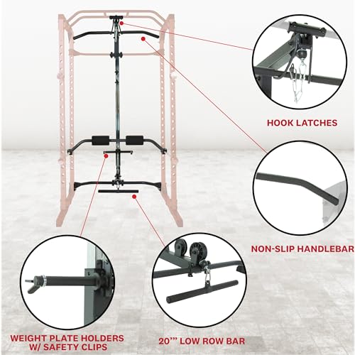 Fitness Reality 810XLT Super Max Power Cage | Optional Lat Pull-down Attachment and Adjustable Leg Hold-down | Lat Pull-down Attachment Only