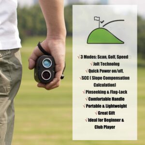 Gogogo Sport Vpro Laser Golf/Hunting Rangefinder, 6X Magnification Clear View 650/1200 Yards Laser Range Finder, Lightweight, Slope, Pin-Seeker & Flag-Lock & Vibration (650 Yard)