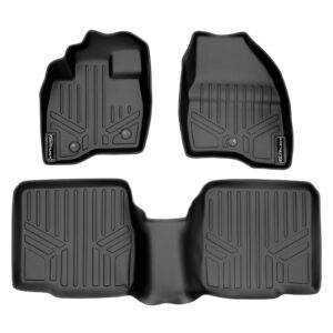 smartliner custom fit floor mats 2 row liner set black for 2017-2019 ford explorer without 2nd row center console