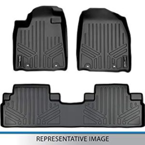 SMARTLINER Custom Fit Floor Mats 2 Row Liner Set Black Compatible with 1999-2007 Compatible with Ford F-250 / F-350 / F-450 Super Duty Crew Cab