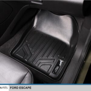 SMARTLINER Custom Fit Floor Mats 2 Rows and Cargo Liner Set Black Compatible with 2013-2019 Compatible with Ford Escape