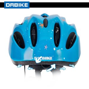 DRBIKE Kids Bike Helmet for Boys and Girls Ages 3-5 Years, Adjustable & Lightweight Toddlers Cycling Helmet, Multi-Sport Roller Skating Scooter, Blue S