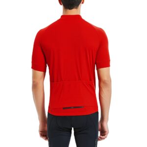 catena men's cycling jersey short sleeve shirt running top moisture wicking workout sports t-shirt red