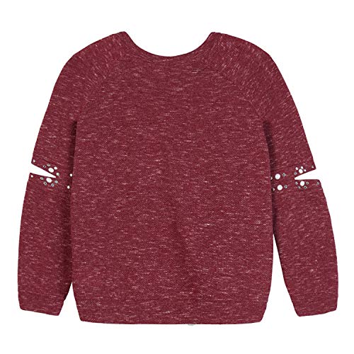 Amy Byer Girls' Big Lace Up Sweatshirt, Sunset Wine, M