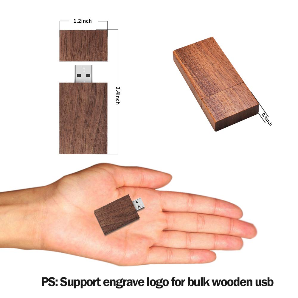 USB 16GB Flash Drive 10 Pack, EASTBULL Wooden USB Flash Drives Thumb Drives Memory Stick USB 2.0 Pen Drive for Date Storage