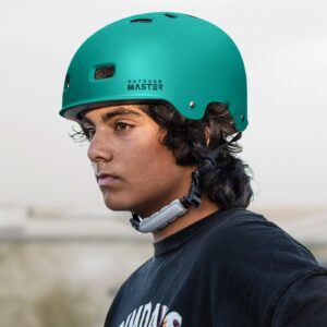 OutdoorMaster Skateboard Cycling Helmet - Two Removable Liners Ventilation Multi-Sport Scooter Roller Skate Inline Skating Rollerblading for Kids, Youth & Adults - M - Sea Green