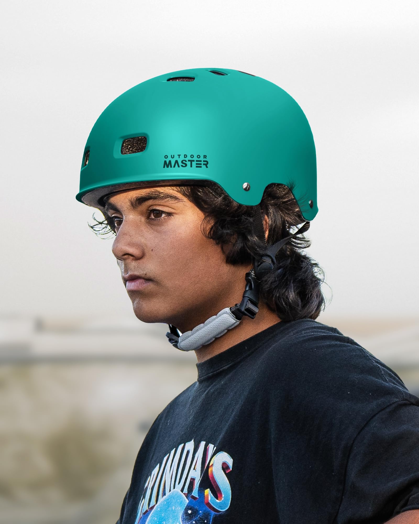 OutdoorMaster Skateboard Cycling Helmet - Two Removable Liners Ventilation Multi-Sport Scooter Roller Skate Inline Skating Rollerblading for Kids, Youth & Adults - M - Sea Green