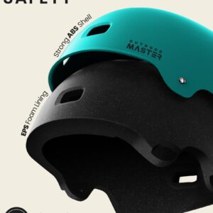 OutdoorMaster Skateboard Cycling Helmet - Two Removable Liners Ventilation Multi-Sport Scooter Roller Skate Inline Skating Rollerblading for Kids, Youth & Adults - M - Sea Green