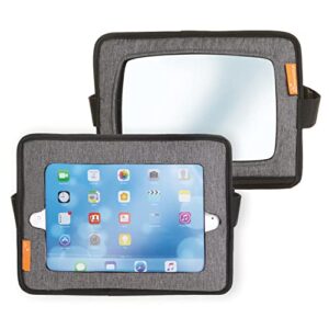 dreambaby reversible car back seat rear view mirror - 2 in 1 function - tablet holder & safety mirror - grey - model l1215