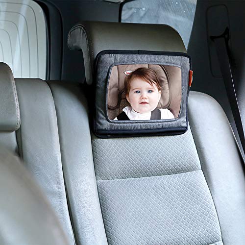 Dreambaby Reversible Car Back Seat Rear View Mirror - 2 in 1 Function - Tablet Holder & Safety Mirror - Grey - Model L1215